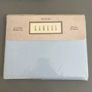 Caress | Bedding | Vintage Caress Twin Flat Sheet Blue Percale 66 X 96 ...